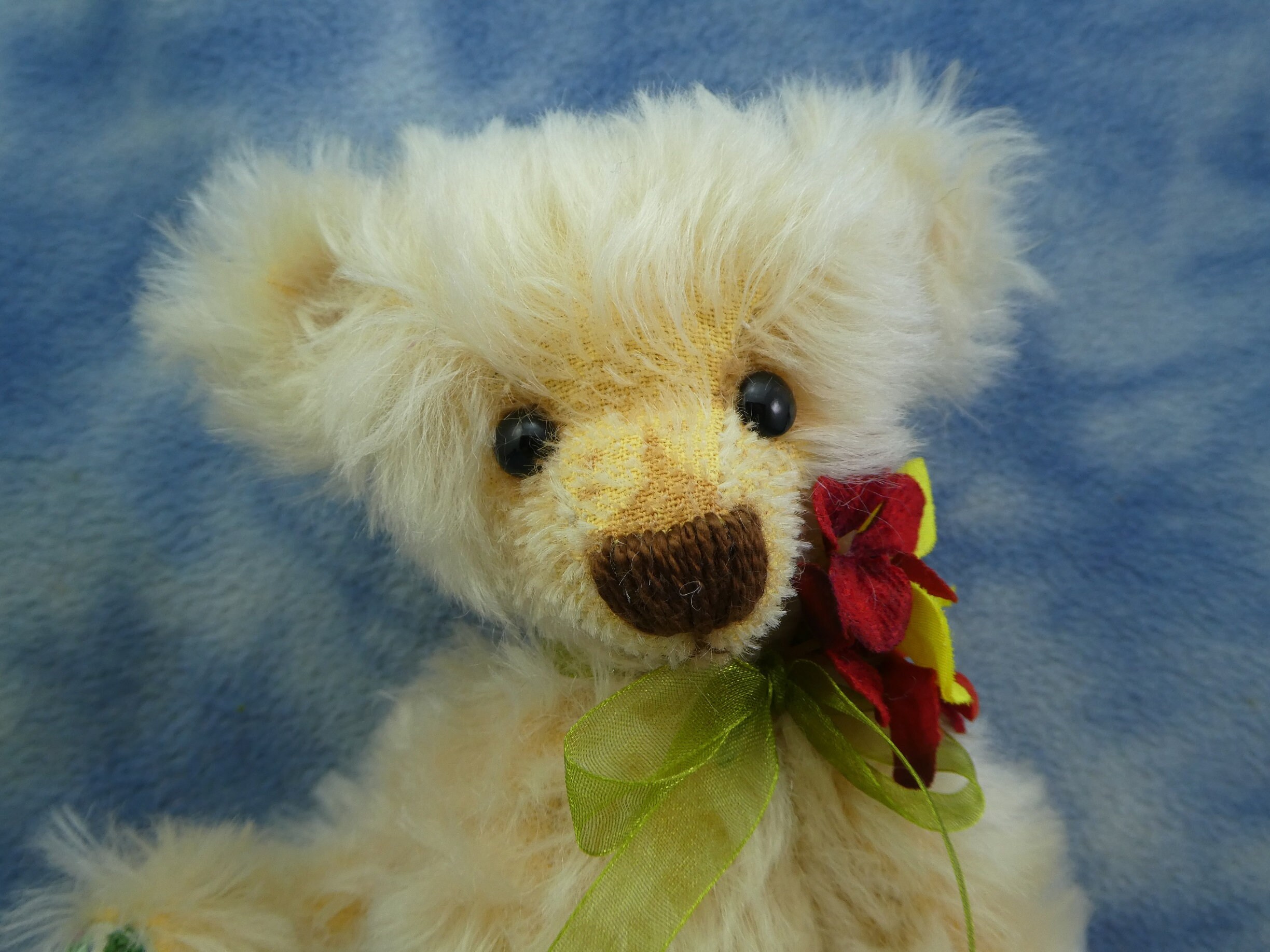 Fleur 9 OOAK Mohair Artist Embroidered Flower Bear by Bramber Bears