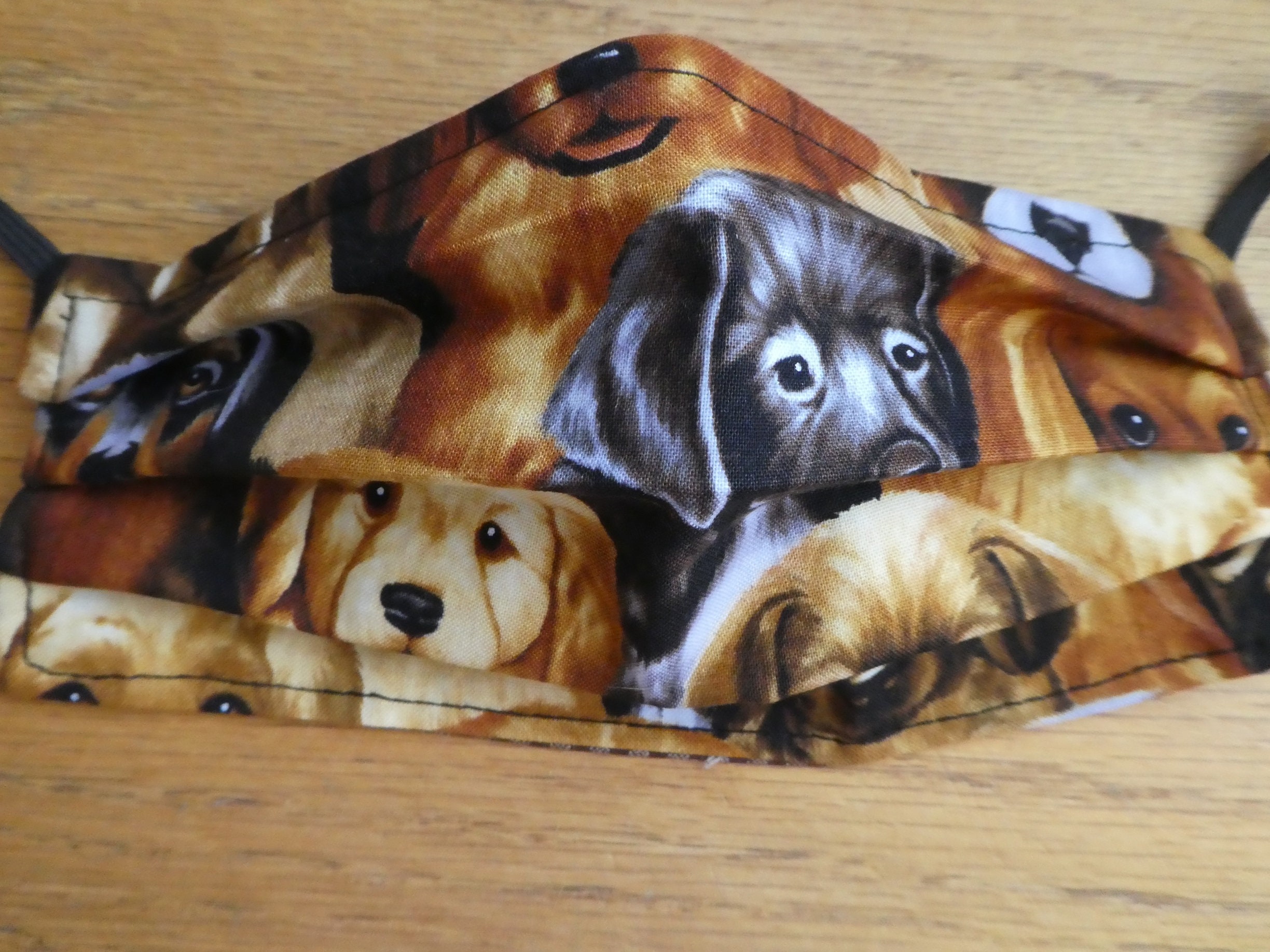 1 x Luxury Cotton Cute Dogs Design Face Mask Double Layer, wired nose piece