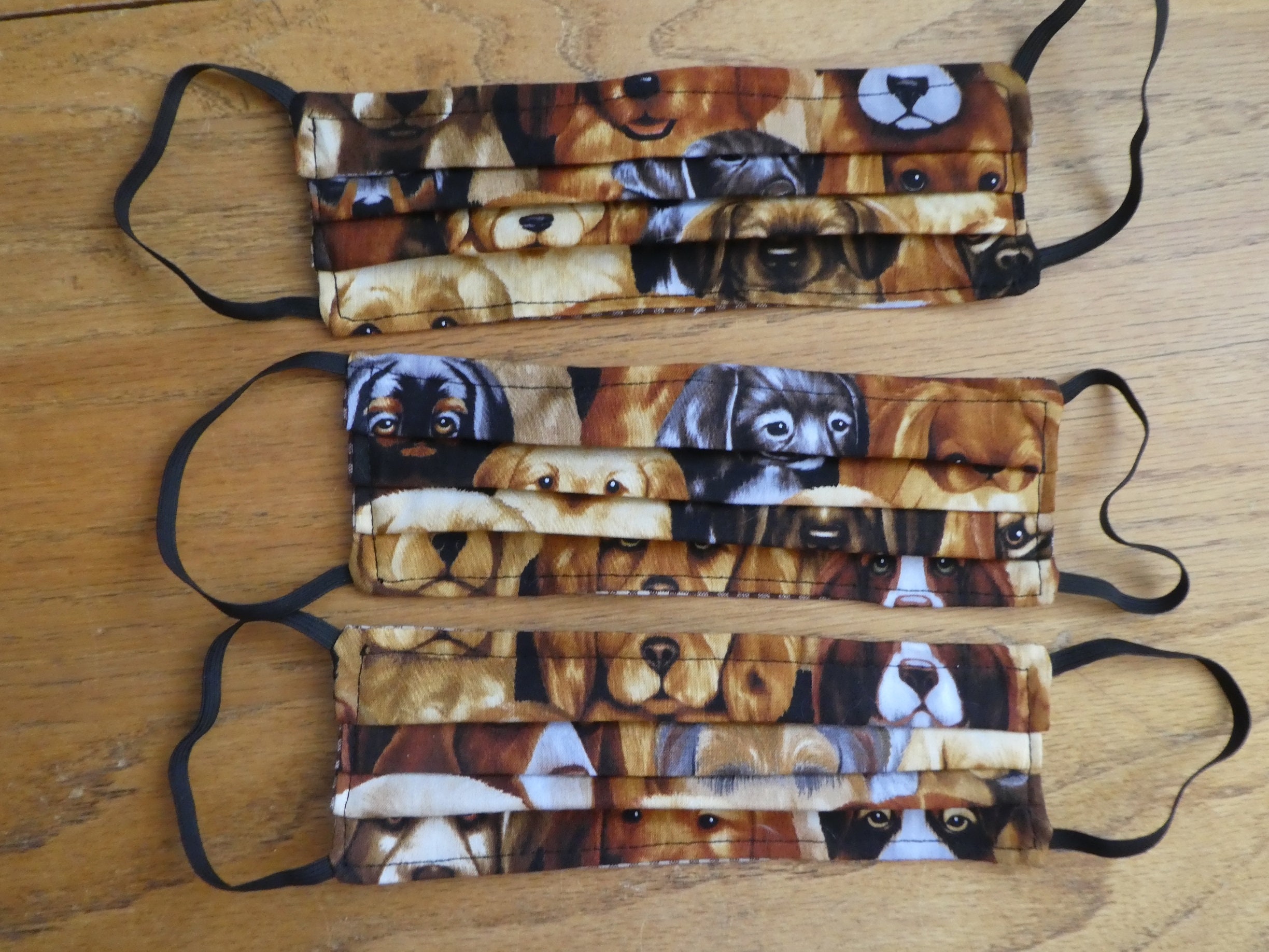 1 x Luxury Cotton Cute Dogs Design Face Mask Double Layer, wired nose piece