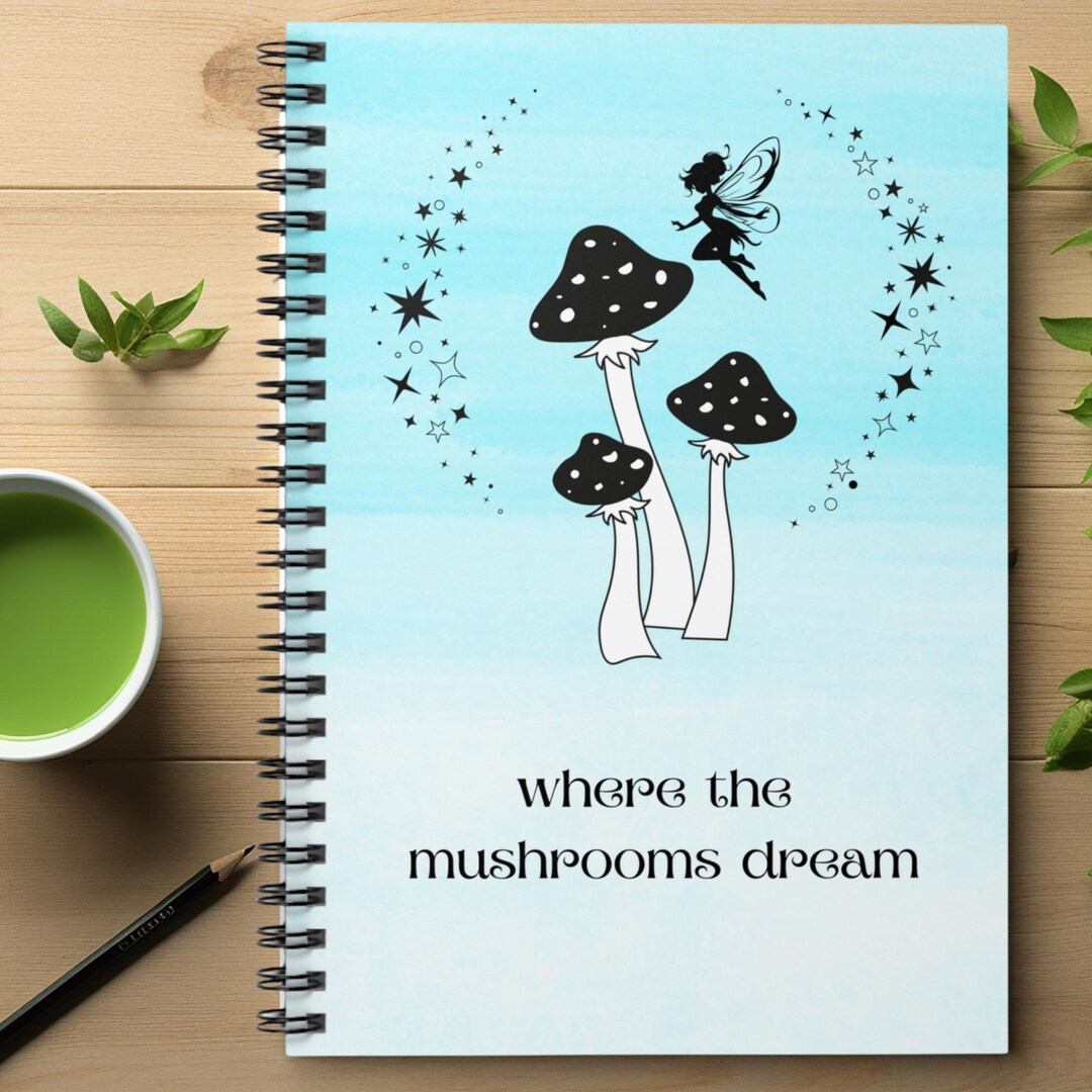 Spiral Notebook Mushroom Fairycore Whimsical Design Cute Nature ...