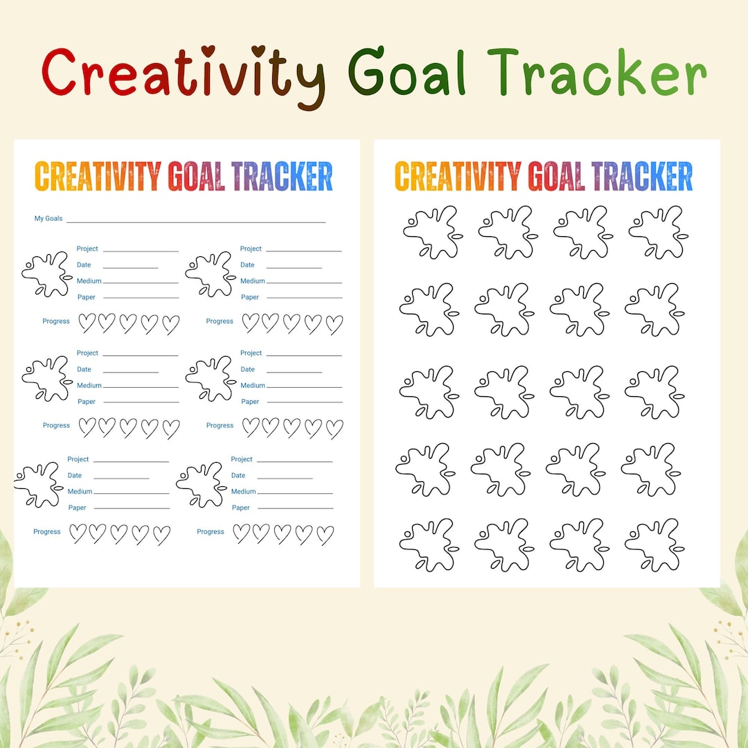 Creativity Goal Tracker Printable Art Motivation Planner for Artists ...