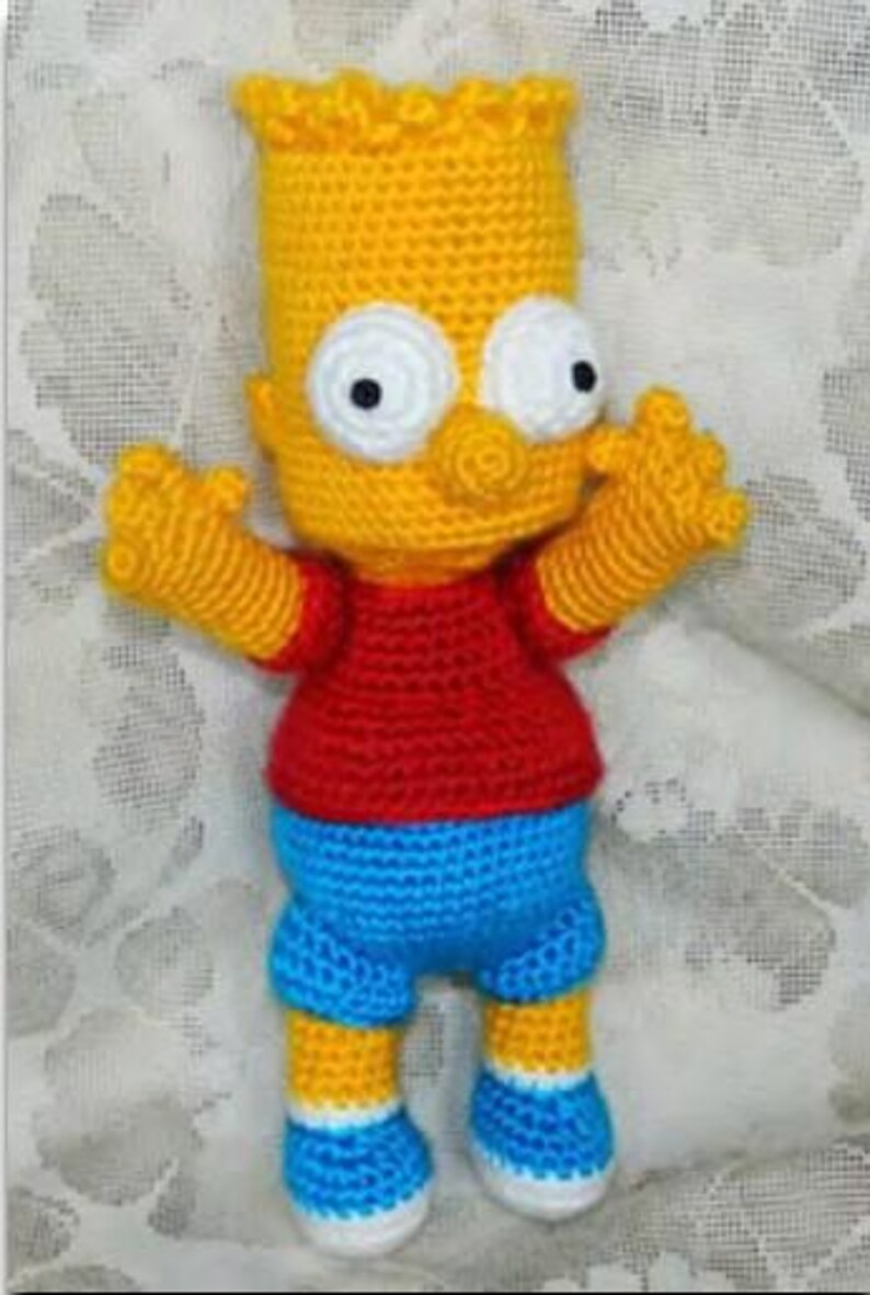 Bart Simpson Crochet Pattern PDF – Amigurumi Doll Tutorial, DIY Cartoon ...