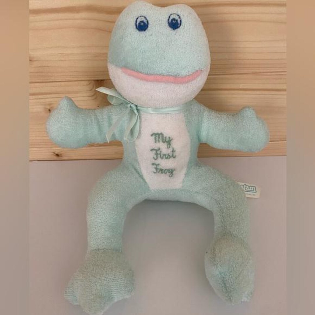 Vintage Bantam Collection Terry Cloth MY FIRST FROG Plush Rattle Baby ...