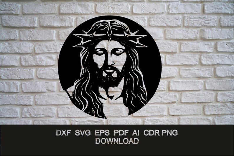 Jesus SVG DXF Cut File | Laser CNC Plasma Waterjet Vector Design | Png ...