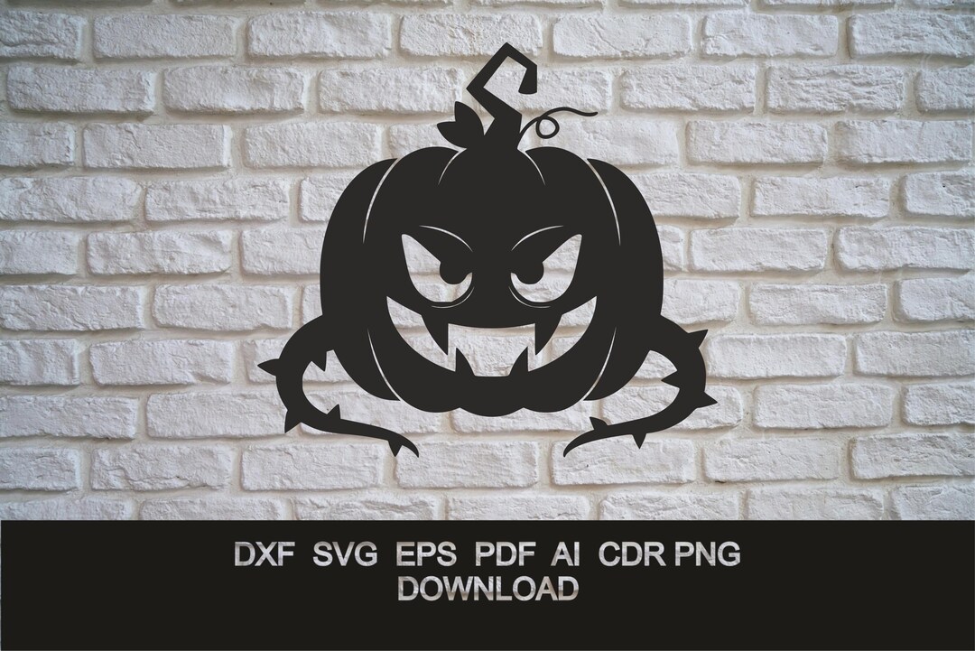 Pumpkin Face SVG DXF Cut File | Laser CNC Plasma Waterjet Vector Design ...