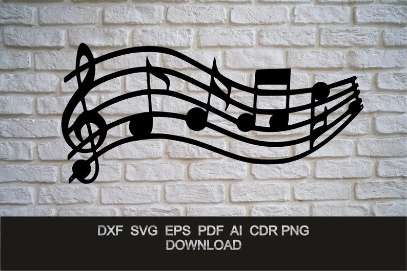 Music Notes SVG DXF Cut File | Laser CNC Plasma Waterjet Vector Design ...