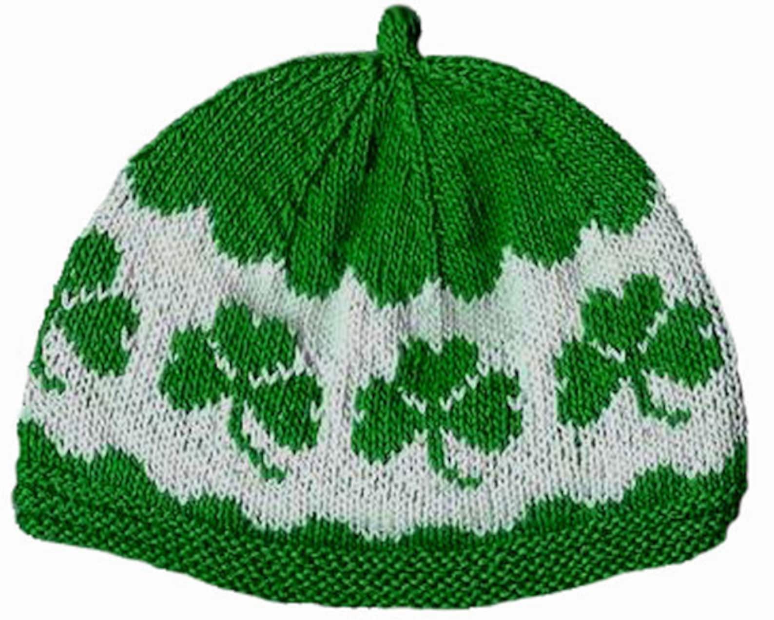 Hand Knitting Pattern Shamrocks Hat Knitting Pattern PDF - Etsy