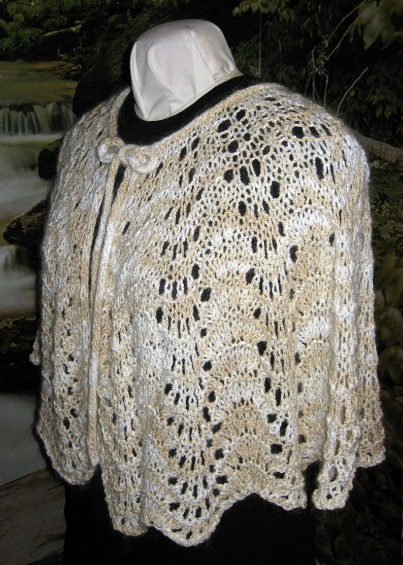 Feather Fan Lace Capelet Knitting Pattern: Elegant Hand Knit (PDF ...