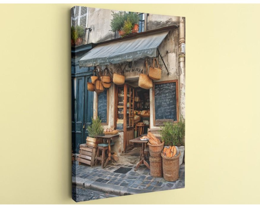 Parisian Bakery Canvas Print: Rustic French Boulangerie Wall Art - Etsy