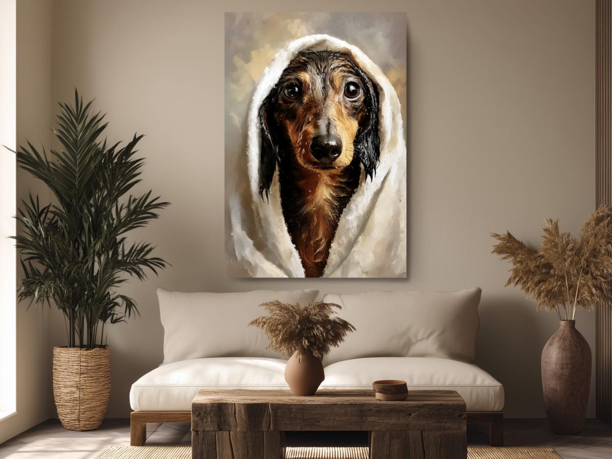 Funny Dachshund Canvas Art: Victorian Pet Portrait, Humorous Home Decor ...