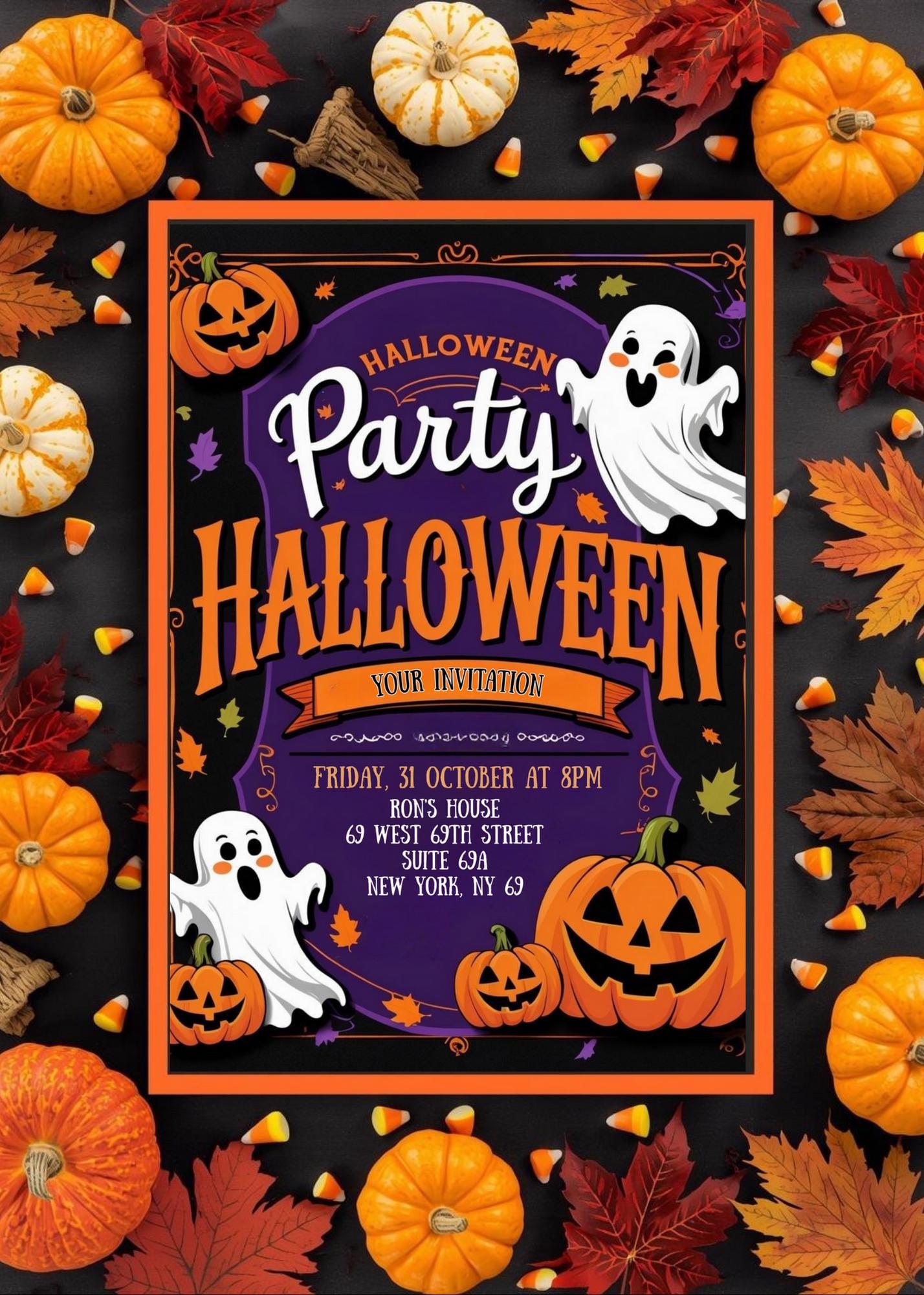 Halloween Party Invitation, Dark Halloween Invitation/ Spooky Halloween ...