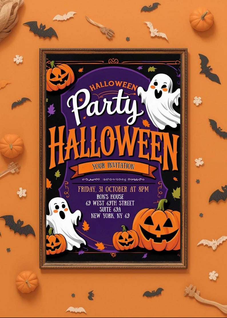 Halloween Party Invitation, Dark Halloween Invitation/ Spooky Halloween ...