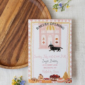 Bakery Opening Invitation | Editable Canva Template | Pastry Shop Party ...