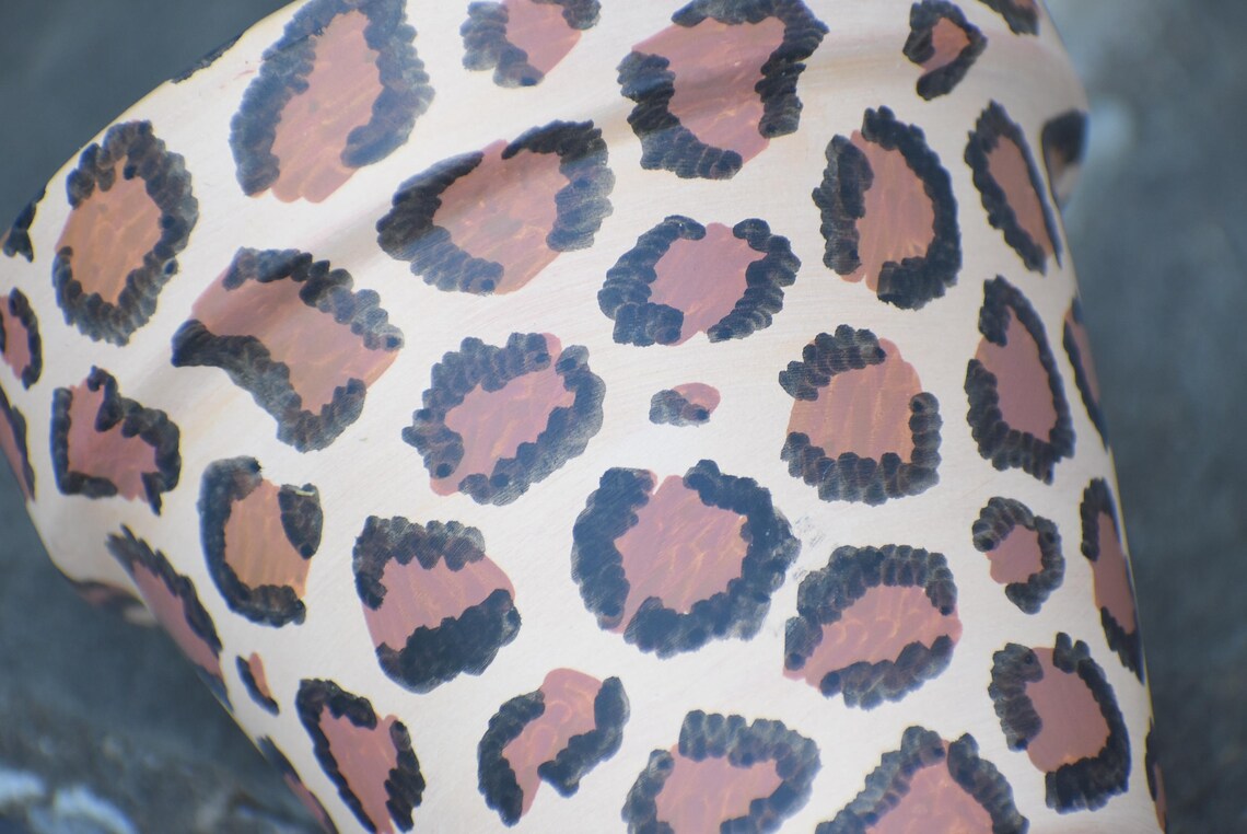 Hand Painted Terracotta Pot, Colorful Leopard Print Pot, Pale Pink and ...