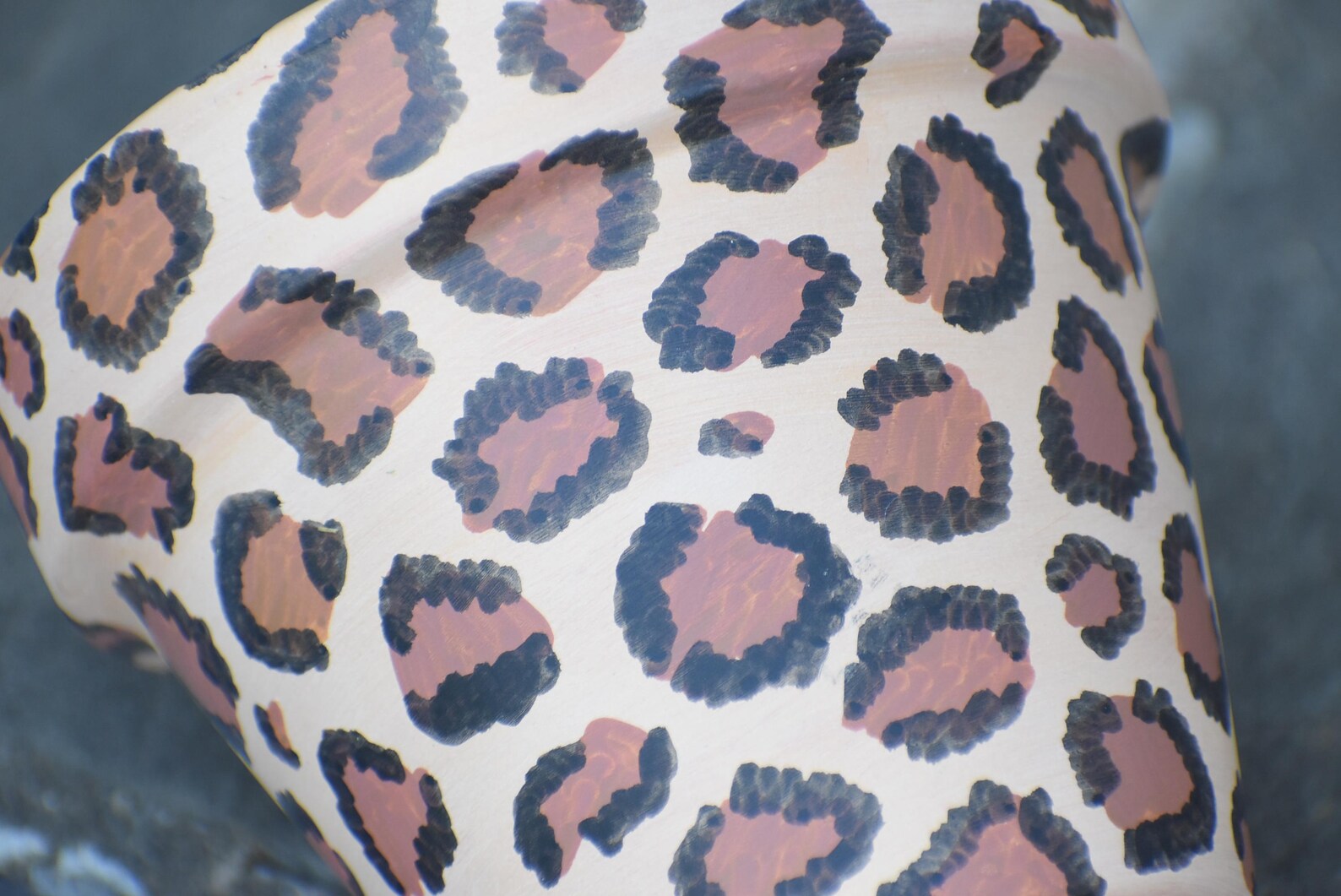 Hand Painted Terracotta Pot, Colorful Leopard Print Pot, Pale Pink and ...