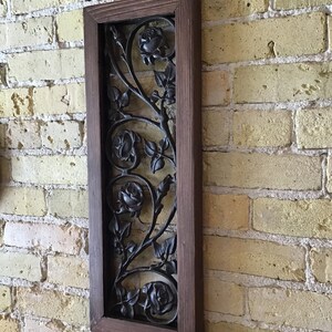 Framed Wrought Iron Scroll Work, Decorative Roses and Leaves on Vines ...