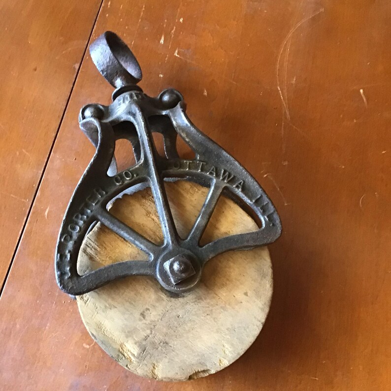 Wood Pulley Wheel Industrial Cast Metal and Wood Pulley Dated Dc 16 ...