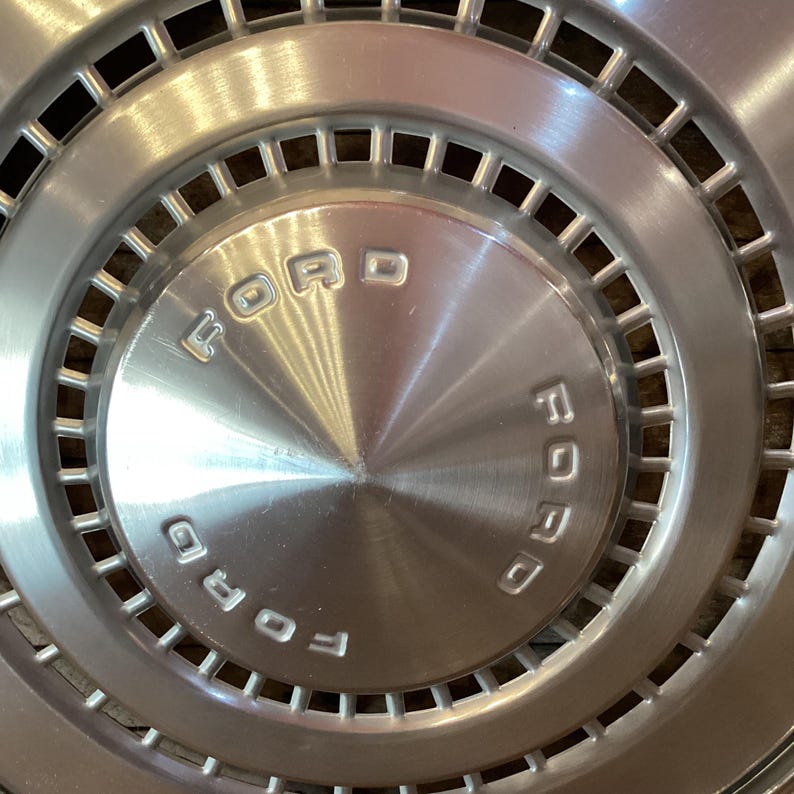 Ford Vintage Polished Metal Hubcap Ltd Very Good Condition Car Show