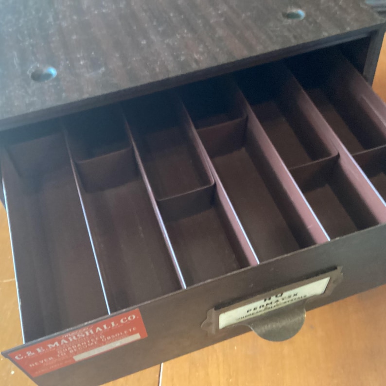 C & E Marshall Co Metal Watchmakers File Cabinet. Two Drawer Stackable ...