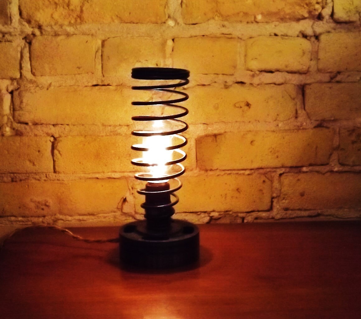 Industrial Upcycle Table Lamp, Steampunk Accent Light Recycle Found ...