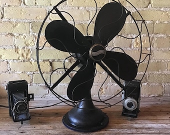 R&M Banner 5 Brass Blade Fan, Two Speed Oscillating Fan. Classic 1920 ...
