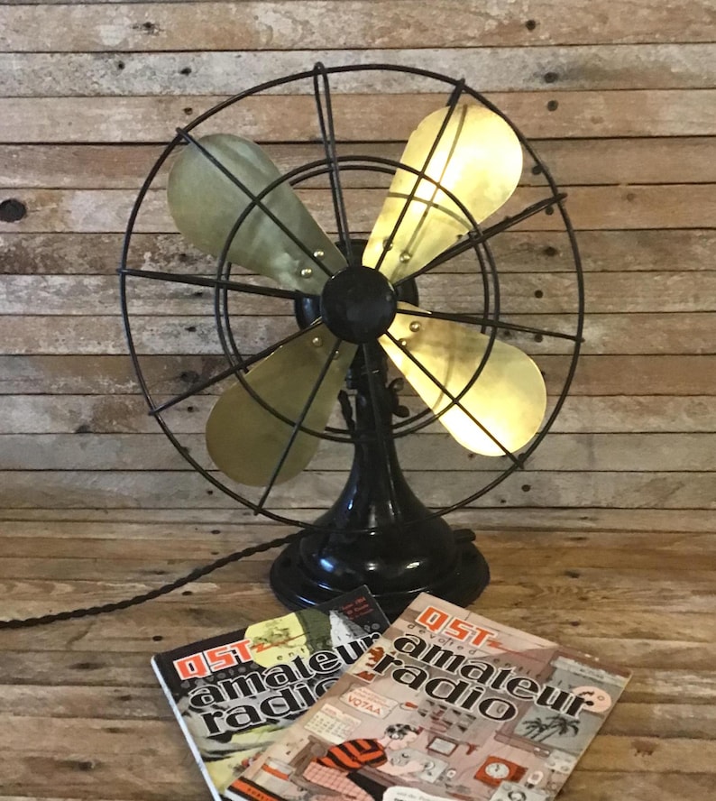 Westinghouse 4 Brass Blade Fan 3 Speed Classic 1920 Styling. Open Cage ...