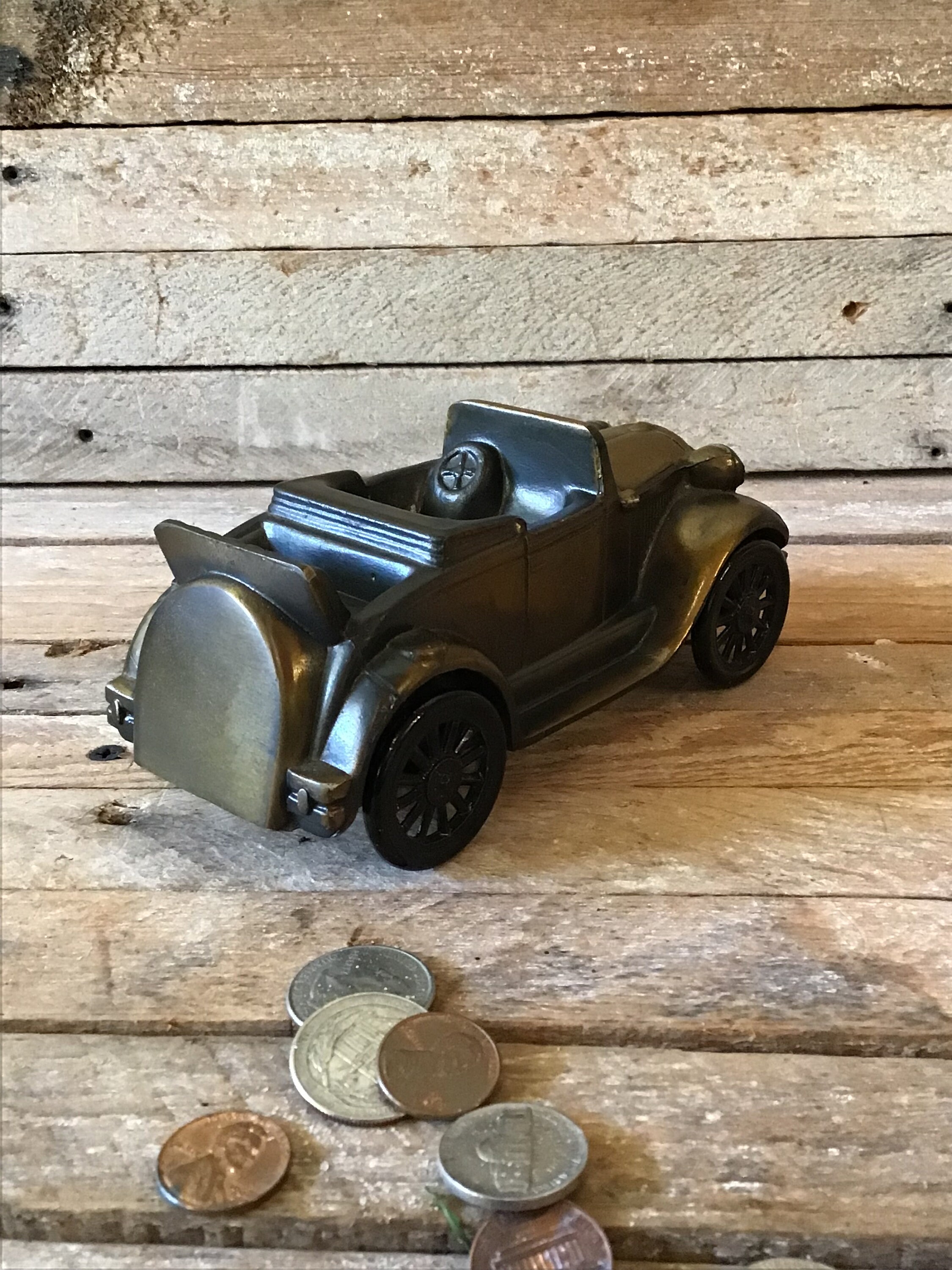 Banthrico Coin Bank 1929 Ford Convertible Coupe Cast Metal With Rolling ...