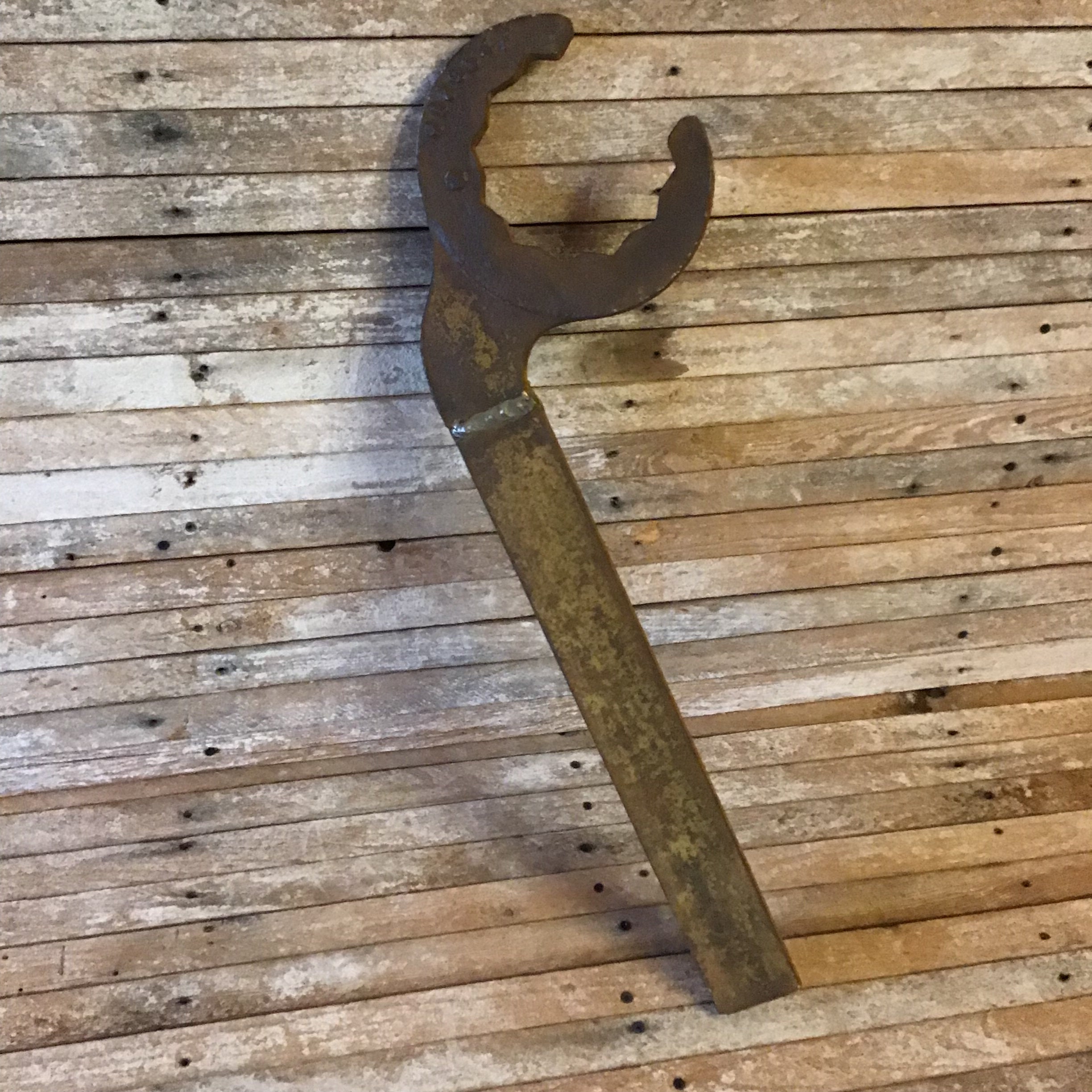 Oversized wrench with rugged character Huge tool to hang or display ...