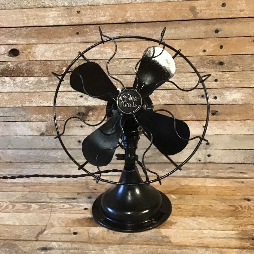Polar Cub by A C Gilbert Co Black Four Blade Single Speed Table Fan ...