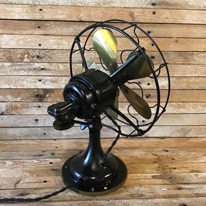 R&M Banner 5 Brass Blade Fan, Two Speed Oscillating Fan. Classic 1920 ...