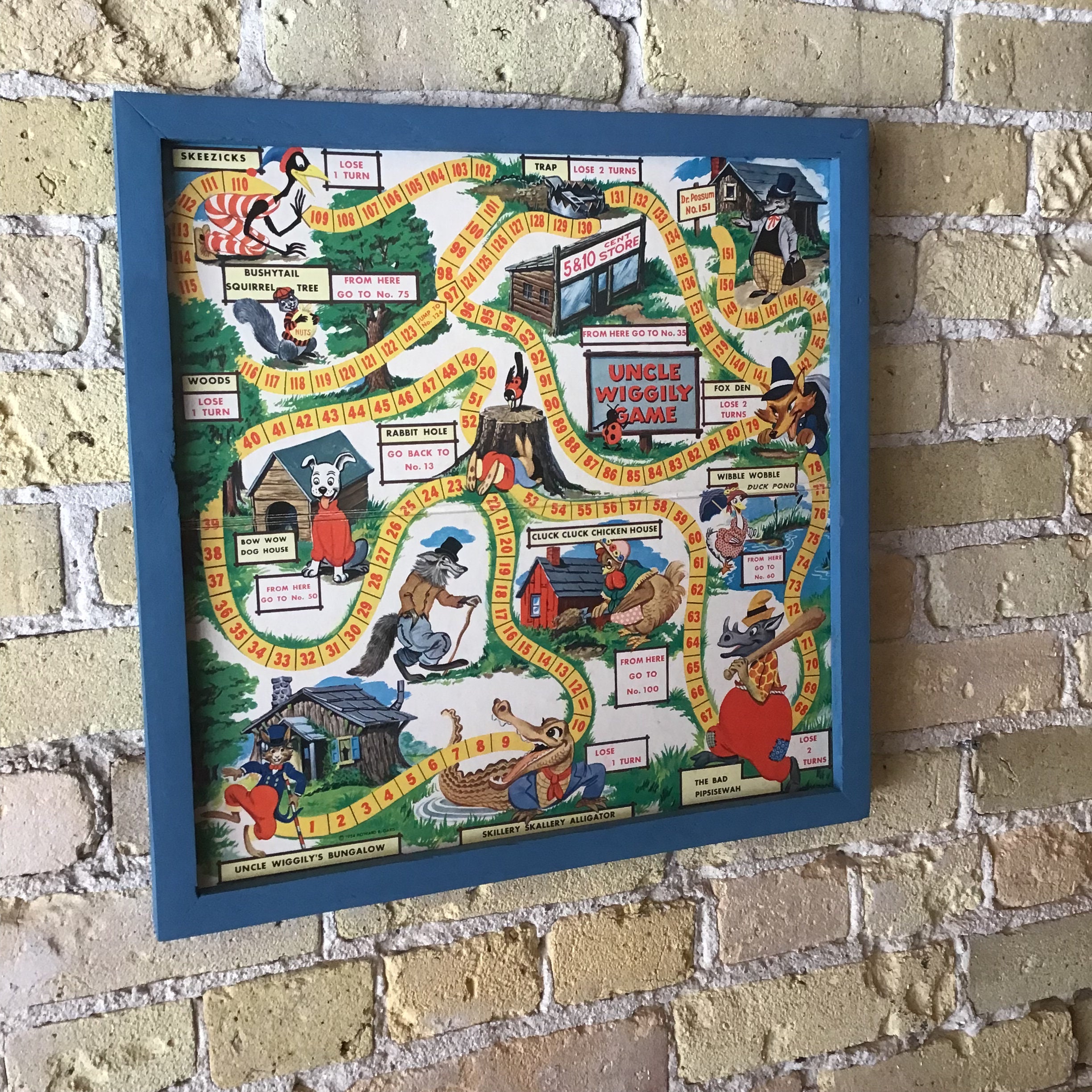 Framed Vintage Game Board for Multiple Games, Bold Bright Graphics ...