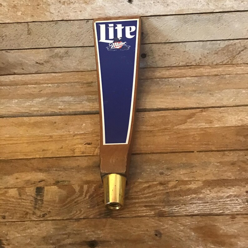 Miller Lite Curved Wood Beer Tap Handle, 10.25 Inch Tapper. Bar Ware ...