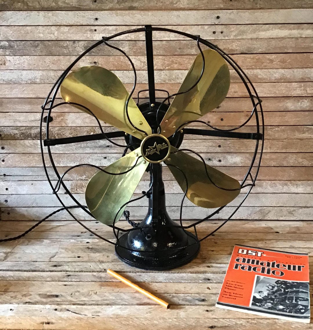 Star Rite 4 Brass Blade Fan 3 Speed Oscillating Classic 20 Inch 1920 ...