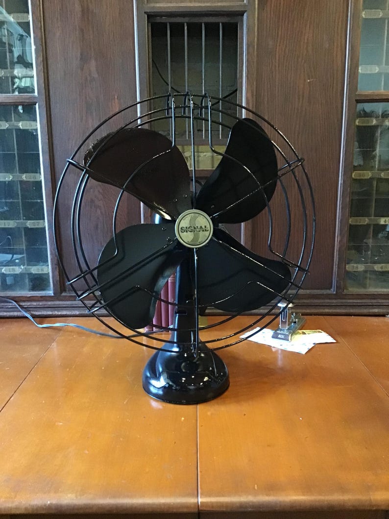 Vintage Signal Oscillating Fan: 16-inch, 3-speed, Open Cage Design - Etsy