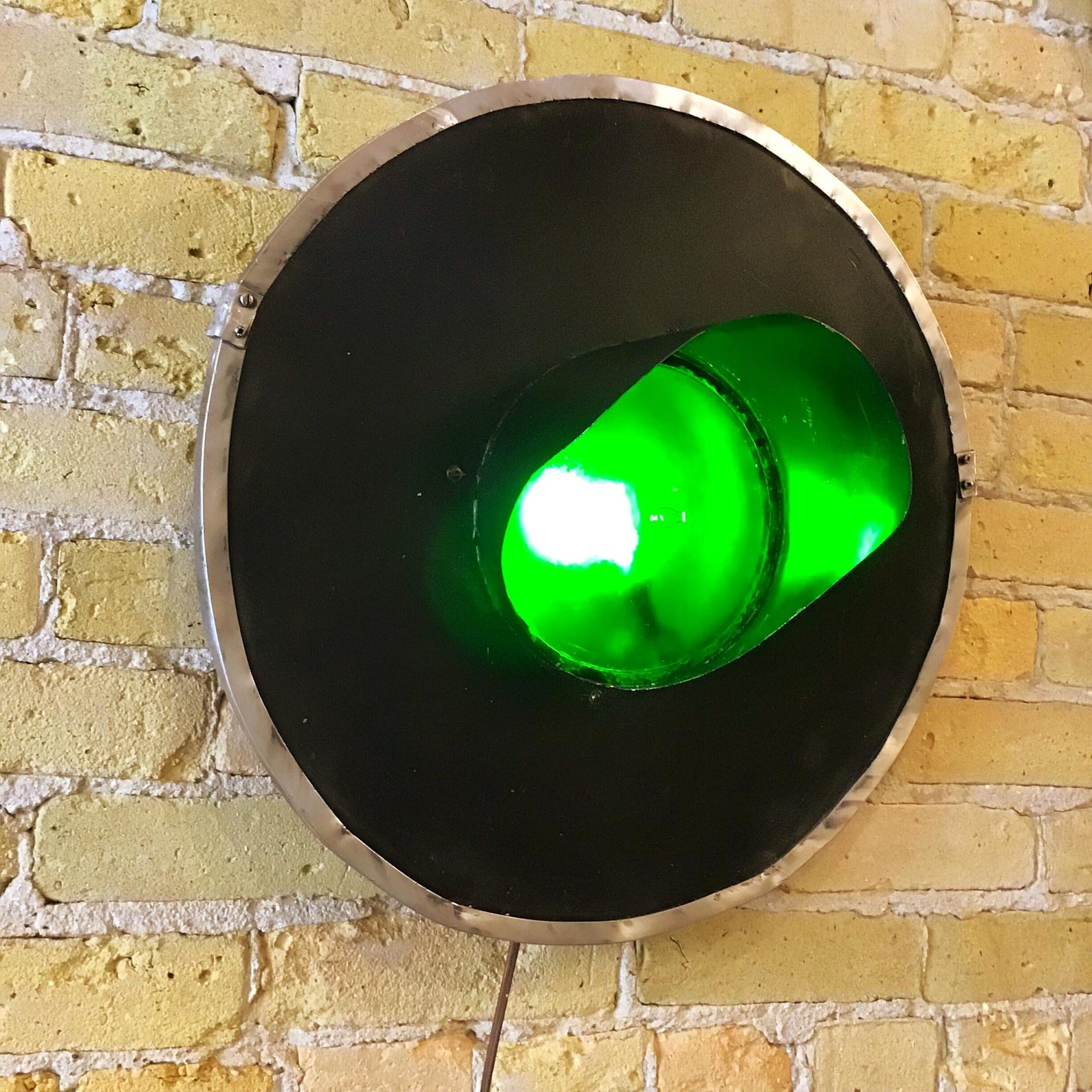 Railroad Signal Light Warning Light Green Lens Inline Switch Wall Hung ...
