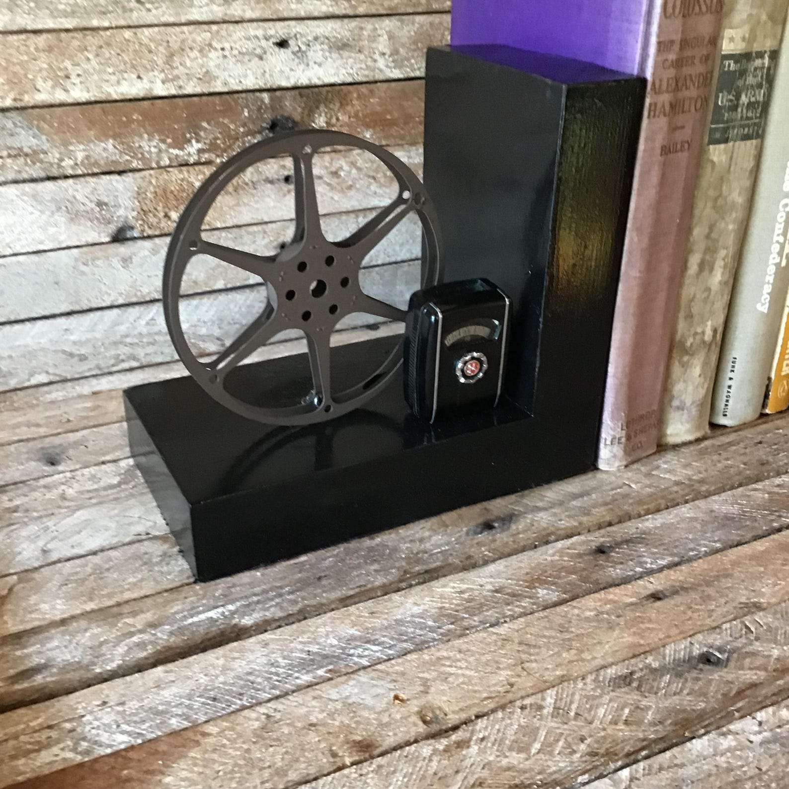 One of a Kind Photography Bookends, Hand Made, Movie Camera and Film ...