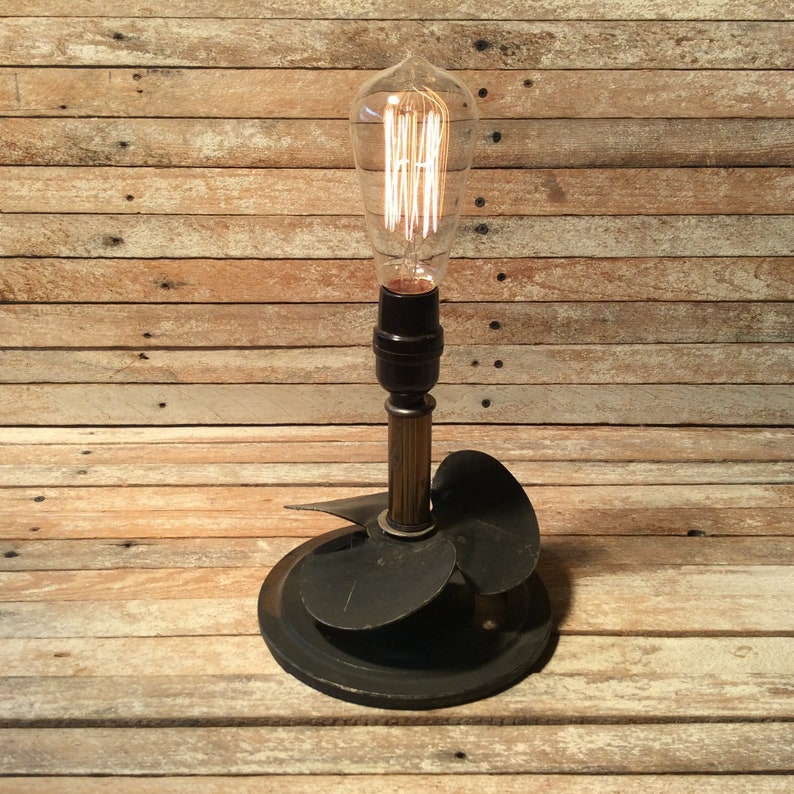 Fan Blade Light Pully Propeller Desk Lamp Edison Bulb Vintage Parts ...