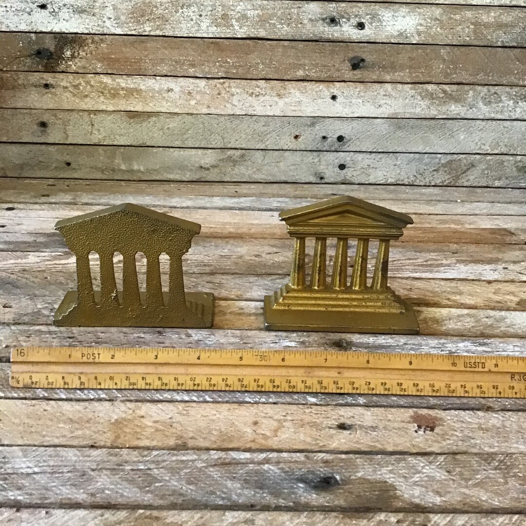 Vintage Greek Parthenon Style, Columns Temple Cast Metal Bookends ...