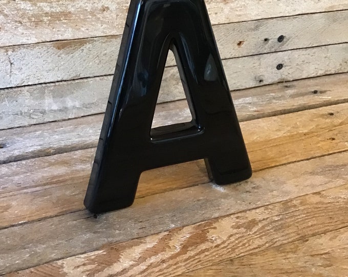 Shiny Black Outdoor Letter A W Removable Threaded Rod and Plastic Nut ...