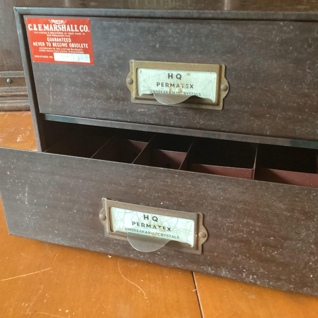 C & E Marshall Co Metal Watchmakers File Cabinet. Two Drawer Stackable ...