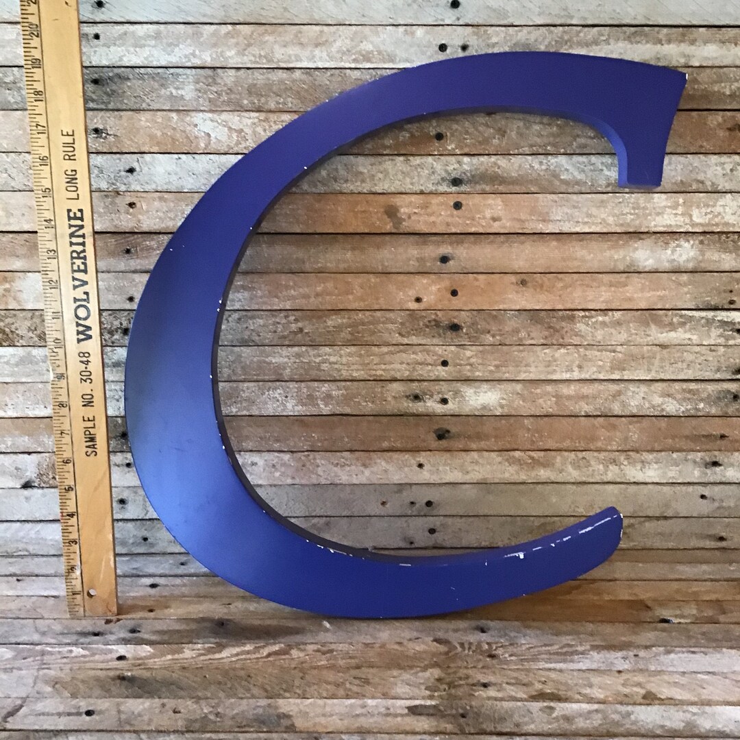 19 Inch Cast Aluminum Enamel Letter C. Big Blue Letter.signage ...