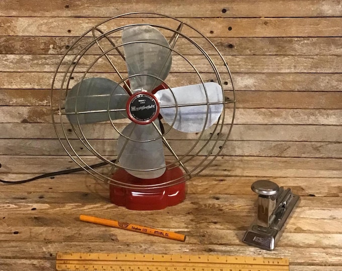 R&M Banner 5 Brass Blade Fan, Two Speed Oscillating Fan. Classic 1920 ...