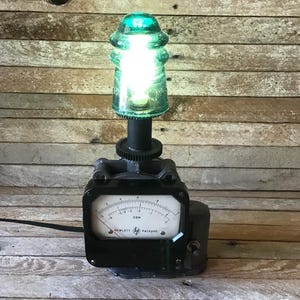Desk Lamp LED Bulb. Aqua Hemingray Glass Insulator Hewlett-packard ...