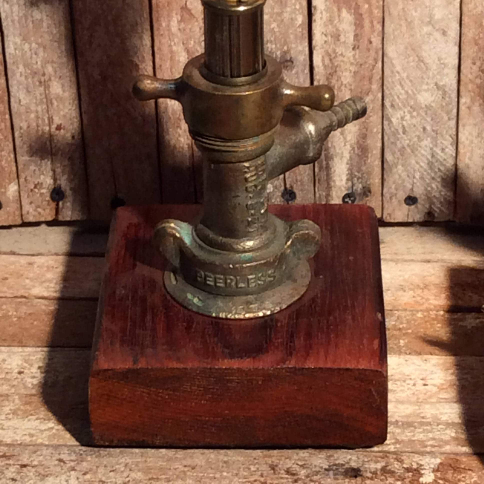 Cast Brass Peerless Beer Barrel Tapper Light, Industrial Steam Punk ...