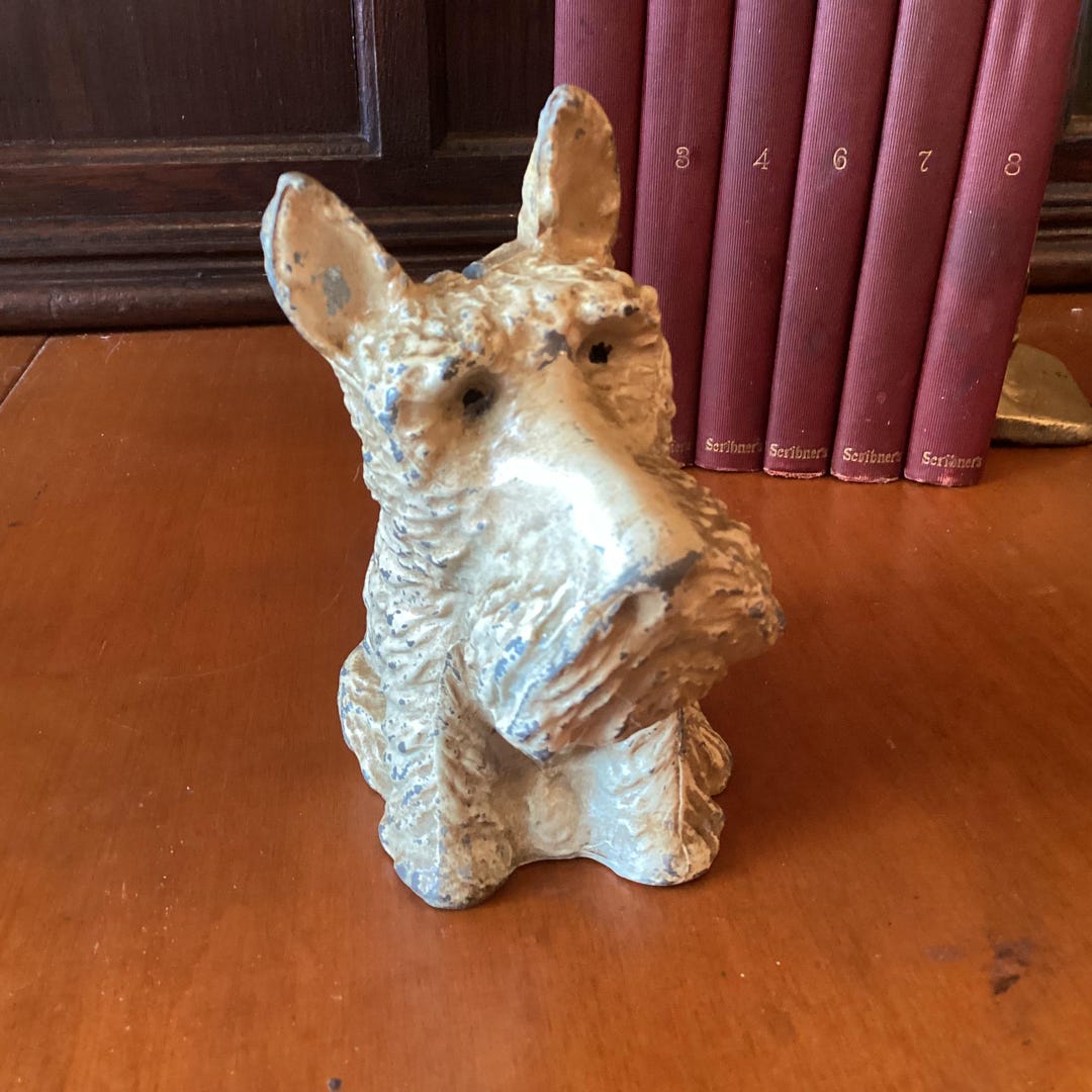 Scottie Dog Bank With Key, Cold Paint Metal Piggy Bank. Good Vintage ...