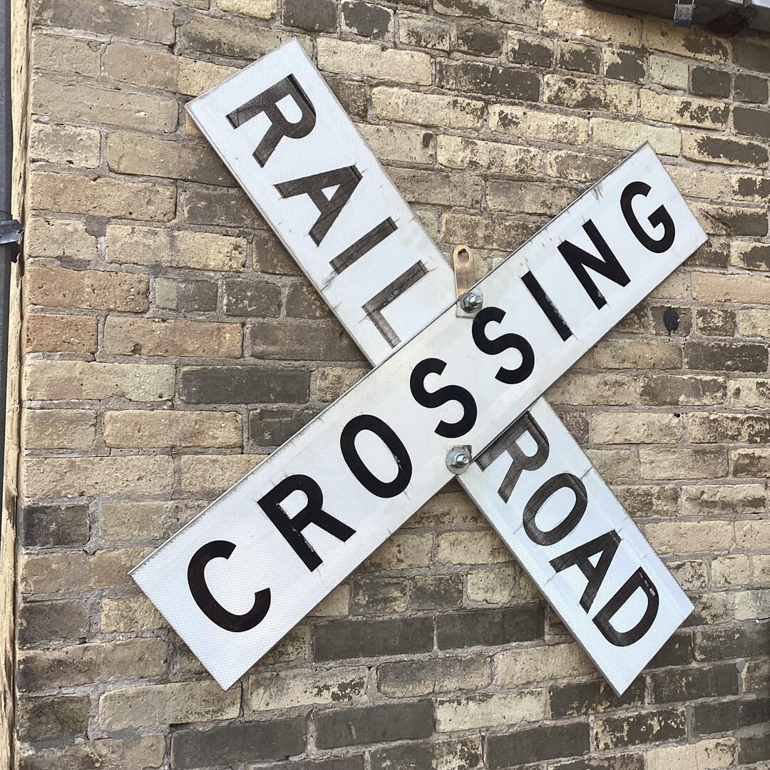 Crossbuck 2 Piece Railroad Crossing Sign, Two Sided RR Sign. Retired ...
