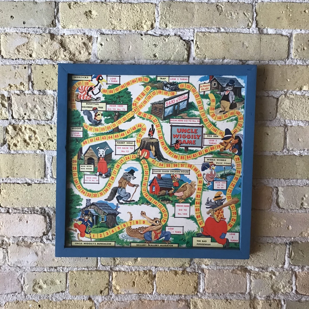 Framed Vintage Game Board for Multiple Games, Bold Bright Graphics ...