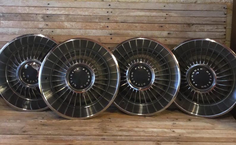 Plymouth Fury or Satellite Hubcaps Polished Chrome, Hubcaps. Very Good ...
