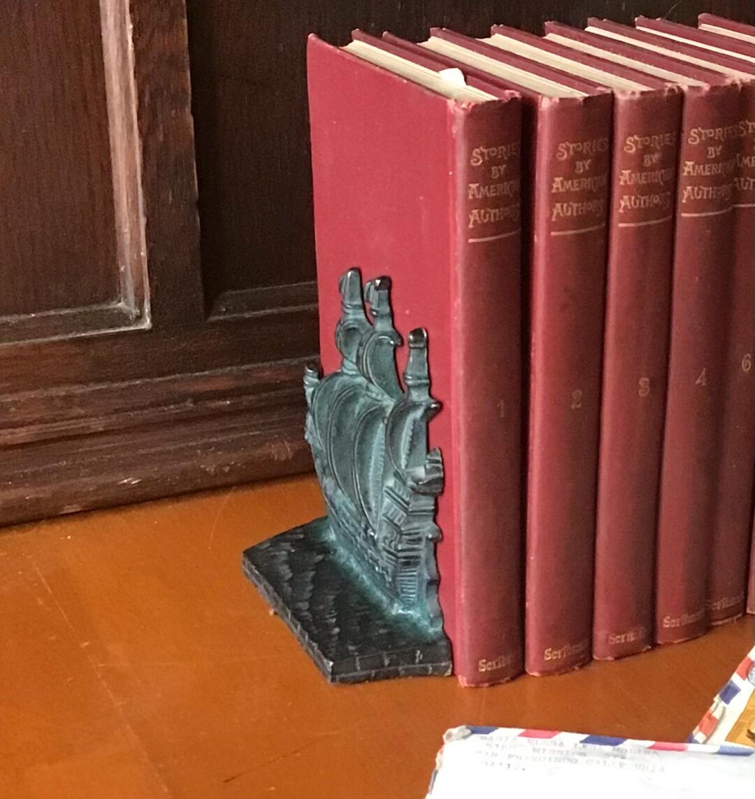 Sailing Ship Bookends Pair Old Ironsides Cast Metal Bronze Finish ...