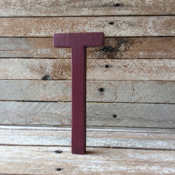 Deco style wood Letter T. 5 inches tall stand alone base | Etsy
